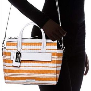 Coach | Bags | Authentic Coach Woven Leather Small Shoulder Bag | Poshmark